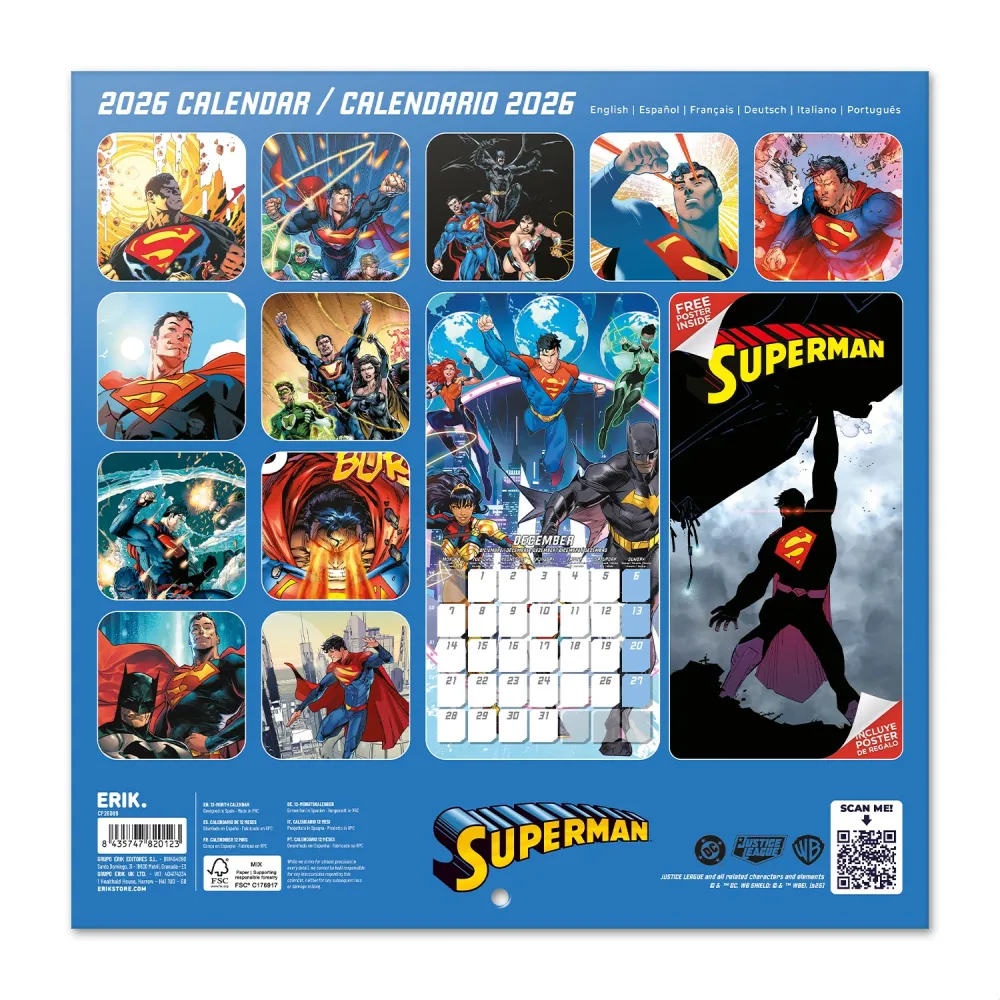 CALENDARIO 2026 30X30 DC COMICS SUPERMAN