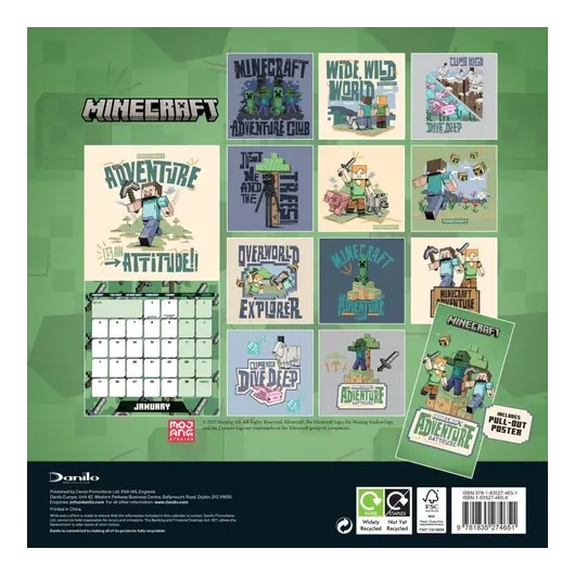 CALENDÁRIO 2026 30X30 MINECRAFT (PLASTIC FREE)